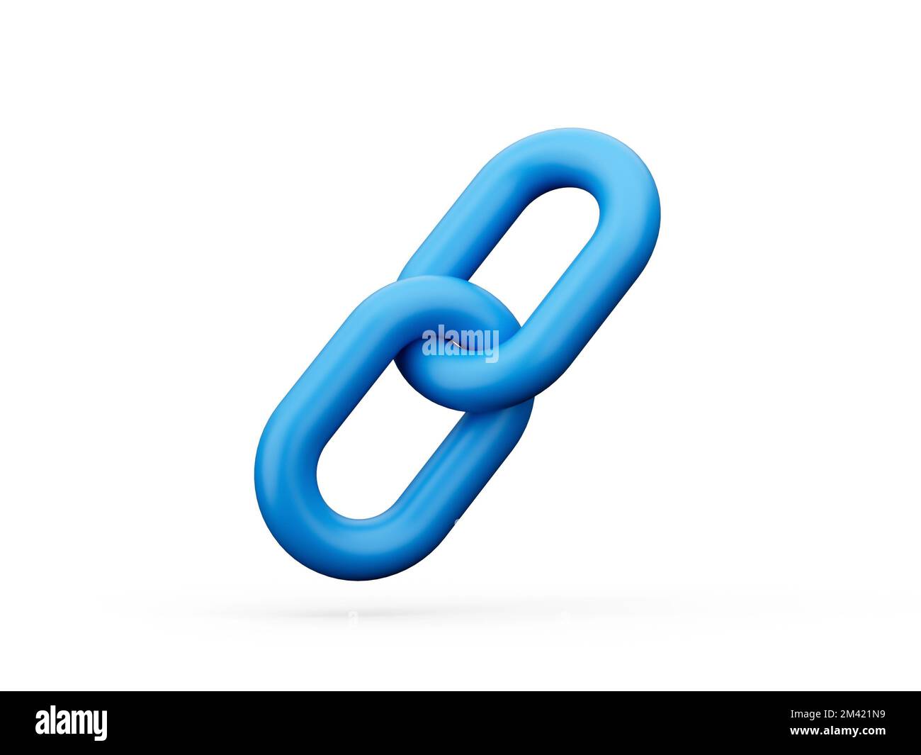A 3D rendering of a blue chain link symbol isolated on a white background Stock Photo - Alamy