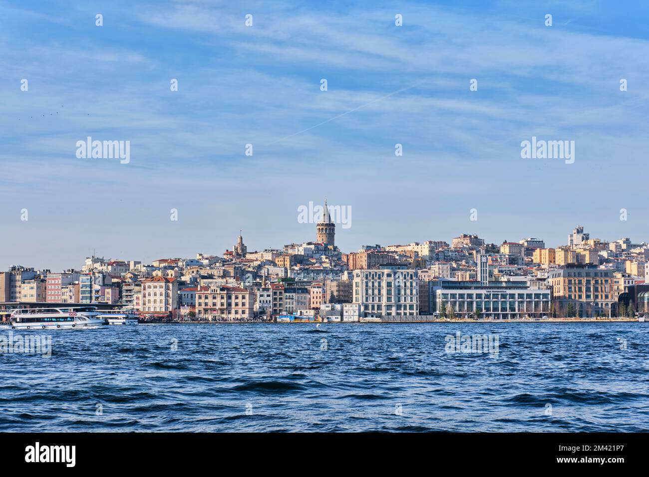 Istanbul Karakoy waterfront cityscape with Galata Tower. Ancient ...