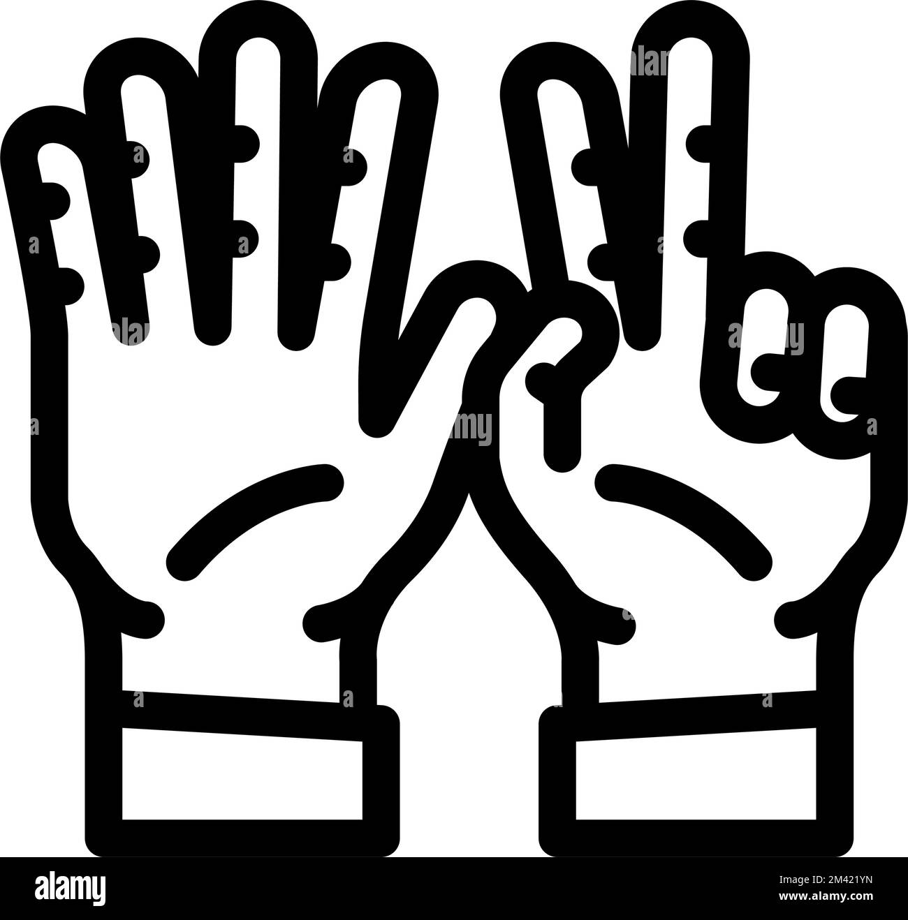seven number hand gesture line icon vector illustration Stock Vector Image & Art - Alamy