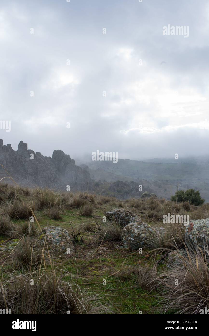Beautiful landscape with fog. Colmenar Viejo, Madrid Stock Photo - Alamy