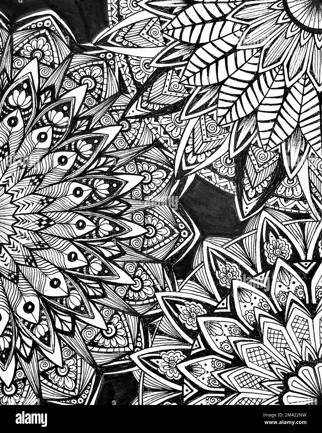 Mandala ink design Black and White Stock Photos & Images - Alamy