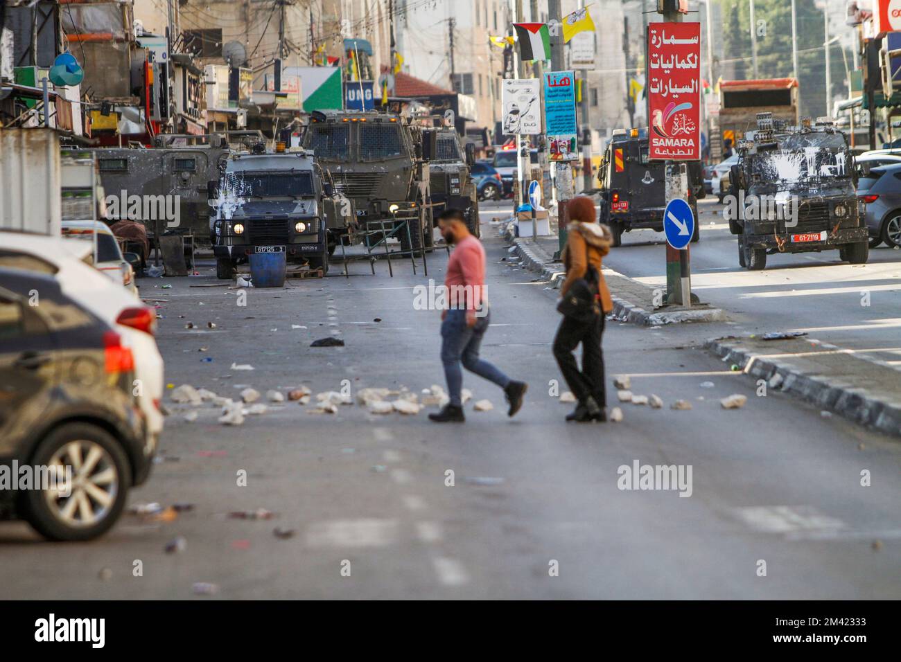 Nablus, Palestine. 18th Dec, 2022. Israeli army forces surrounded a ...