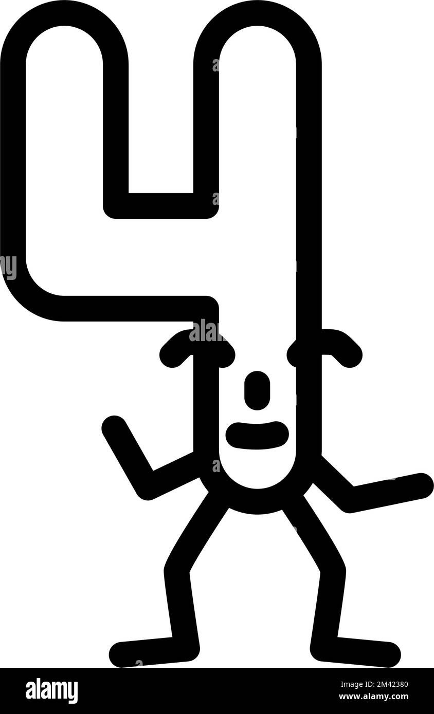 Illustration four funny children Black and White Stock Photos & Images ...