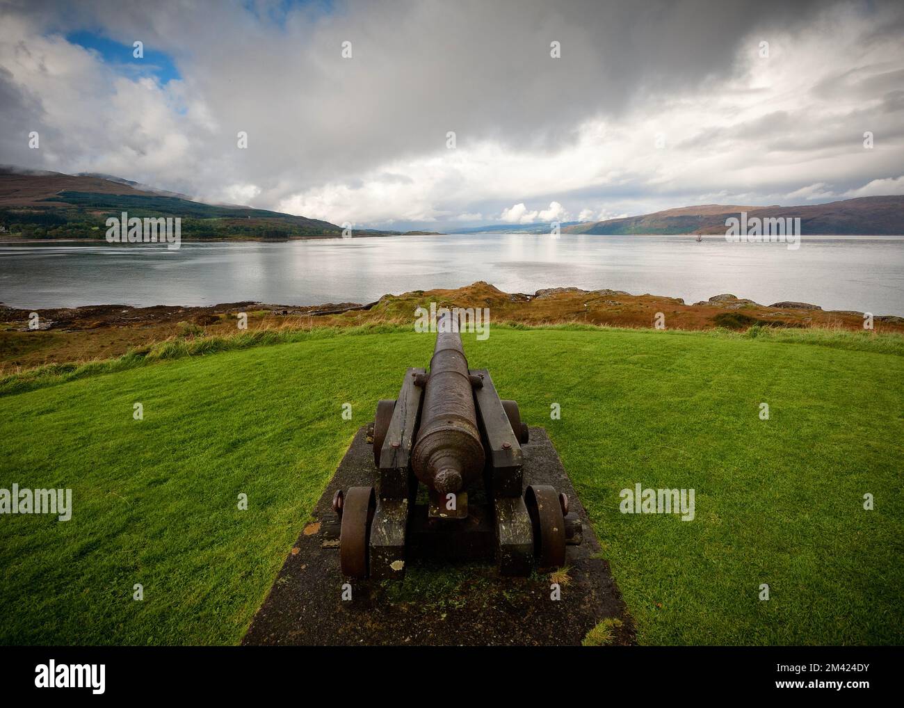19th Century Cannon on the grounds of Duart Castle, Isle of Mull ...