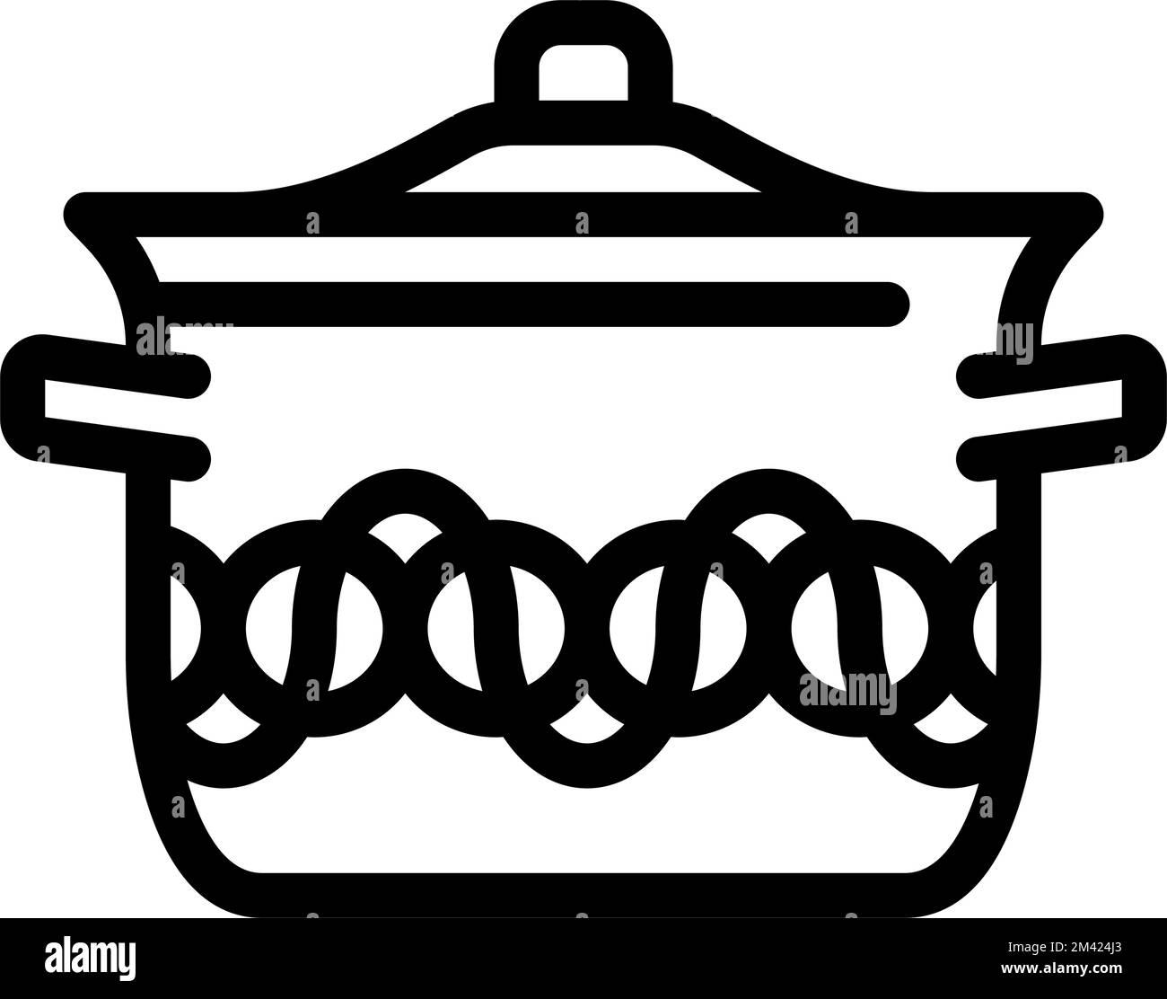 silver pot cooking line icon vector illustration Stock Vector Image ...
