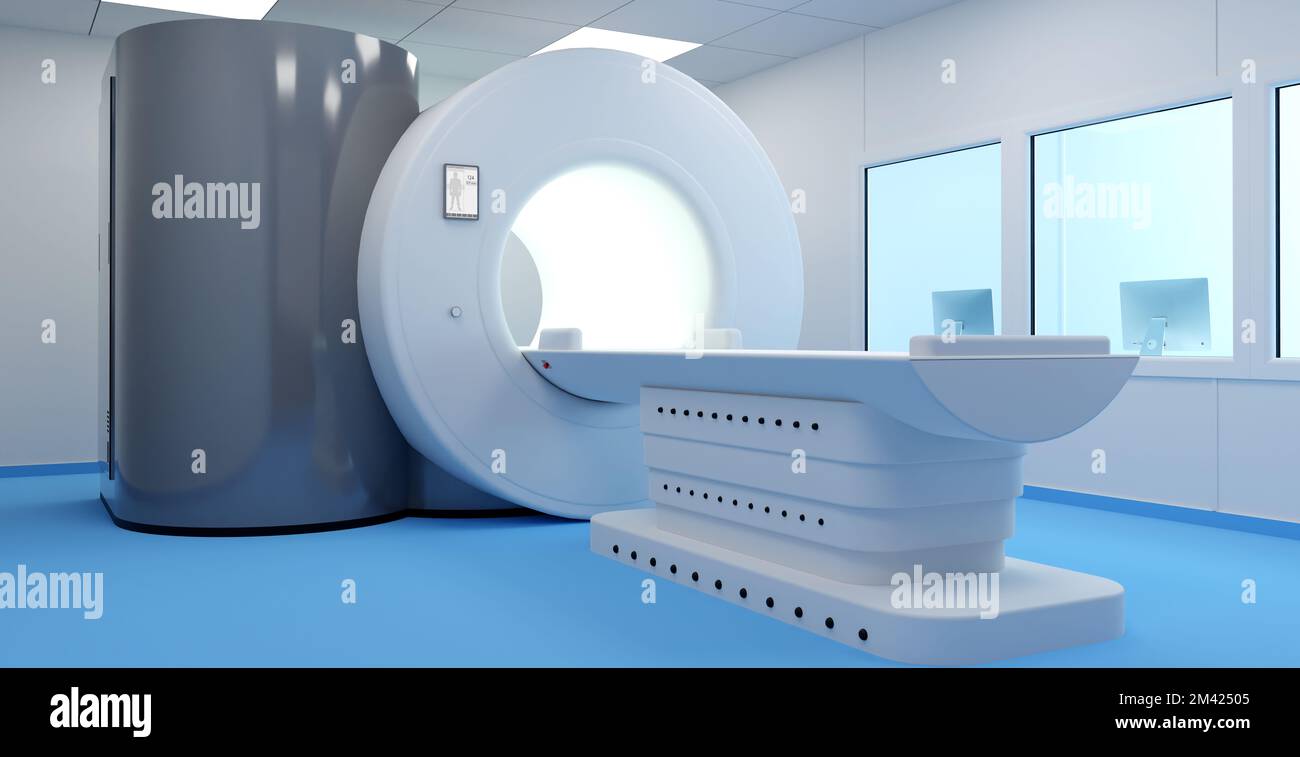 A modern magnetic resonance imaging MRI system in the medical facility ...