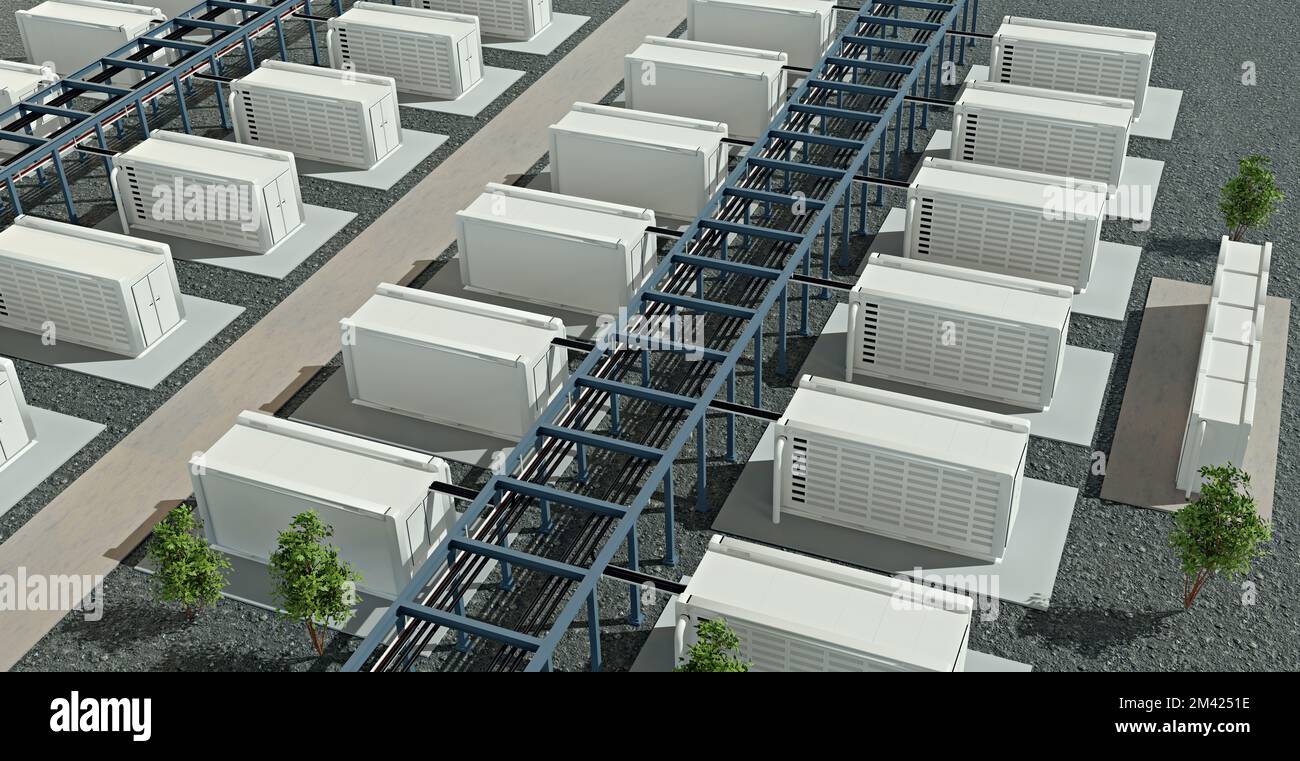 A modern battery storage in the nature Stock Photo - Alamy