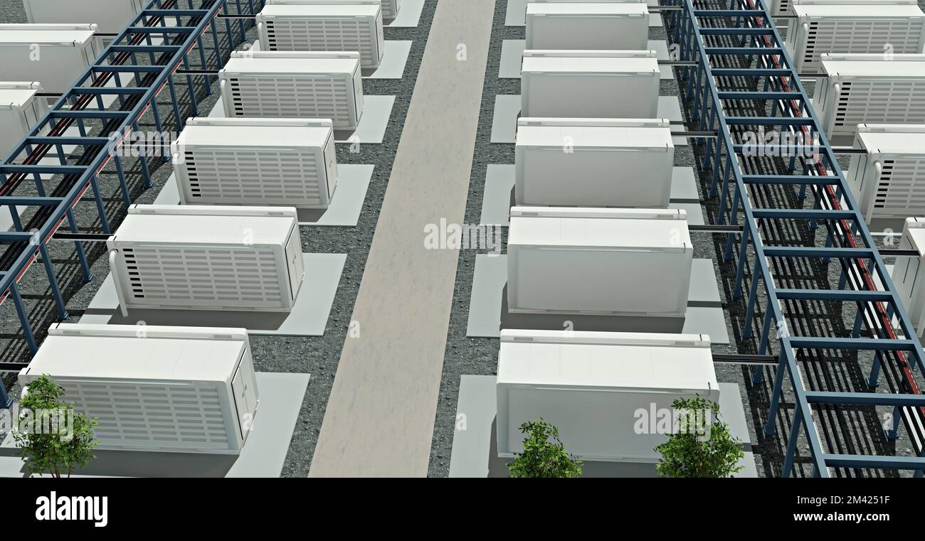 A modern battery storage in the nature Stock Photo - Alamy