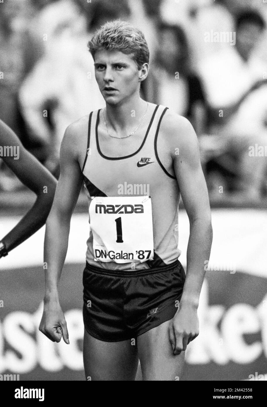 STEVE CRAM British middle distance runner at DN Galan in Stockholm 1987 ...