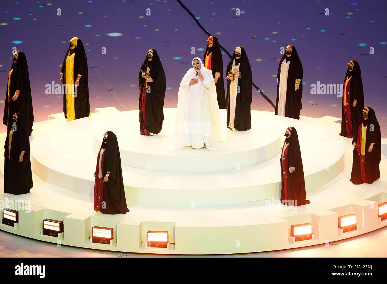 A general view of the closing ceremony prior to the FIFA World Cup ...