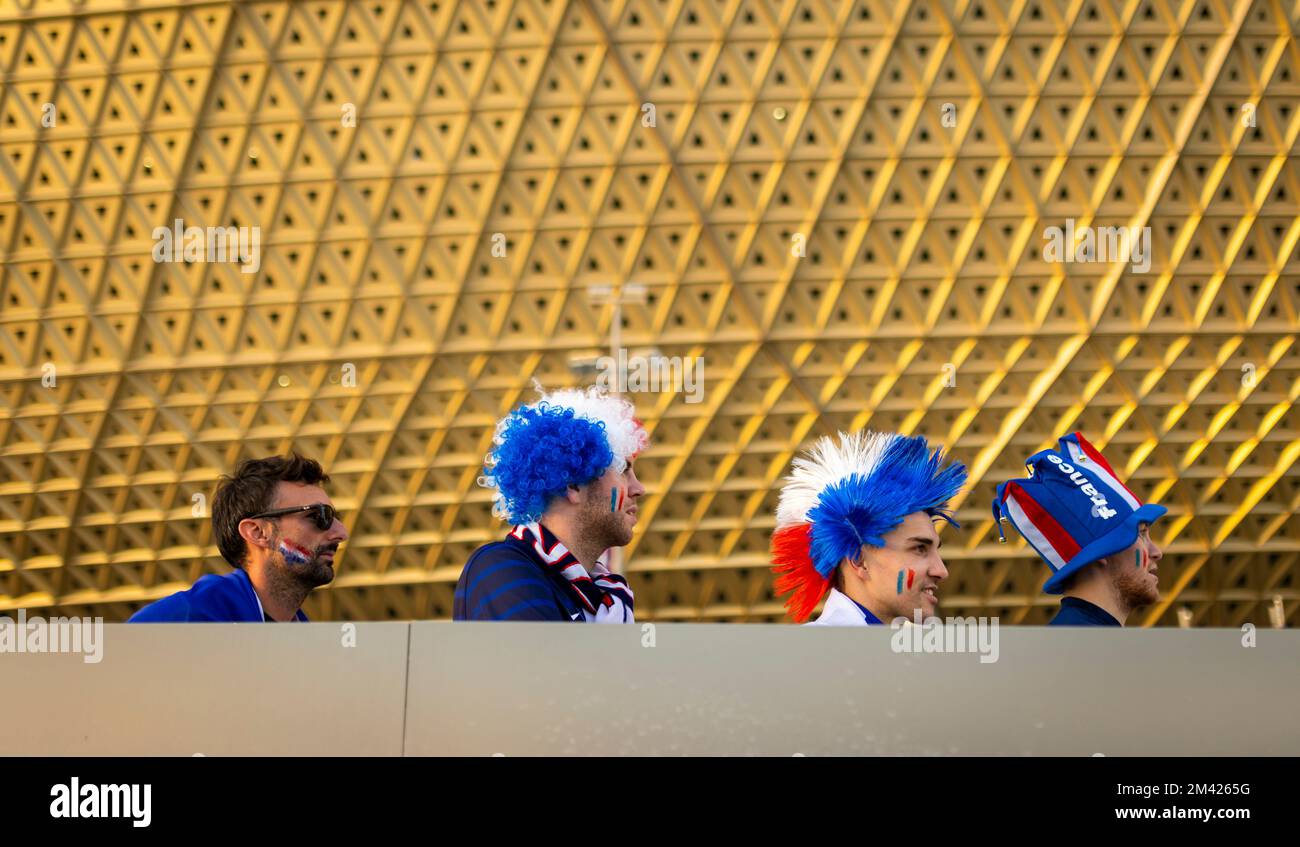 Doha, Qatar. 18th Dec, 2022. Fans of France in front of the Lusail ...