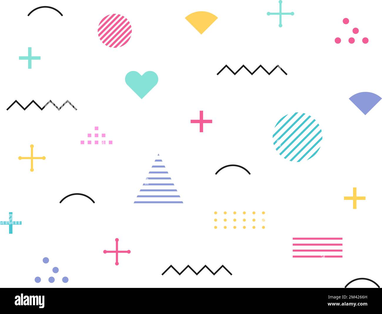 Big set of memphis design elements isolated on a white background. Pattern from geometric shapes ...
