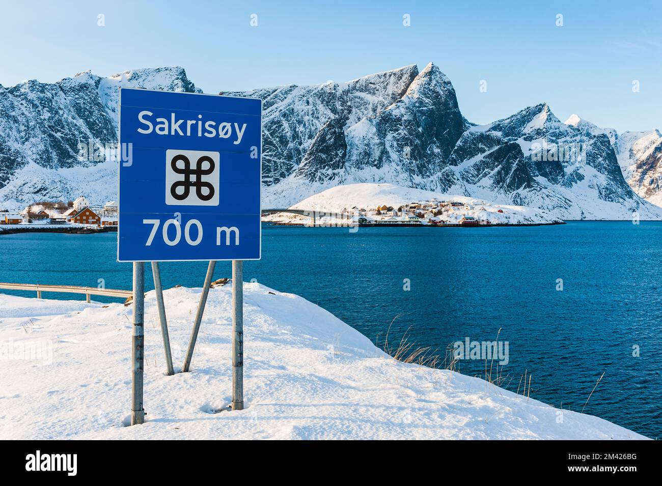 Road sign showing distance to sight in Norway Stock Photo - Alamy