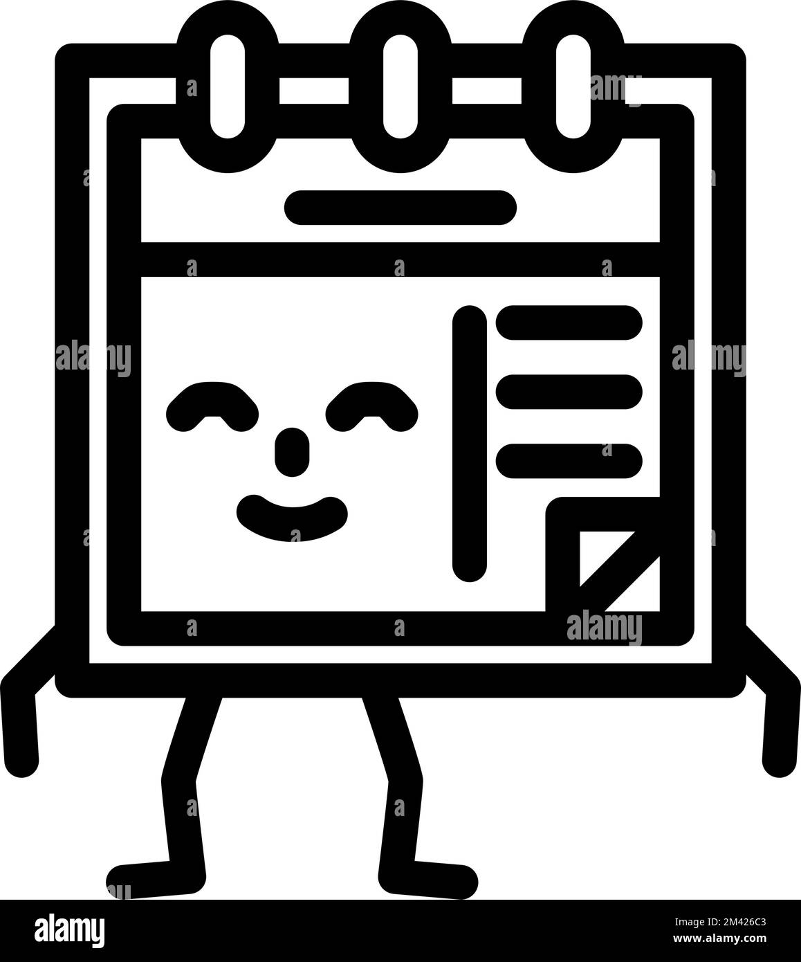calendar school character line icon vector illustration Stock Vector ...