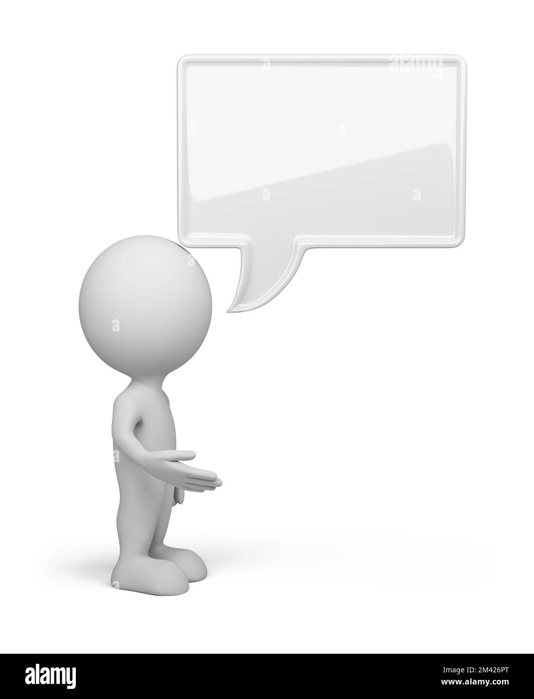 3d person with empty chat bubble. 3d image. Isolated white background ...