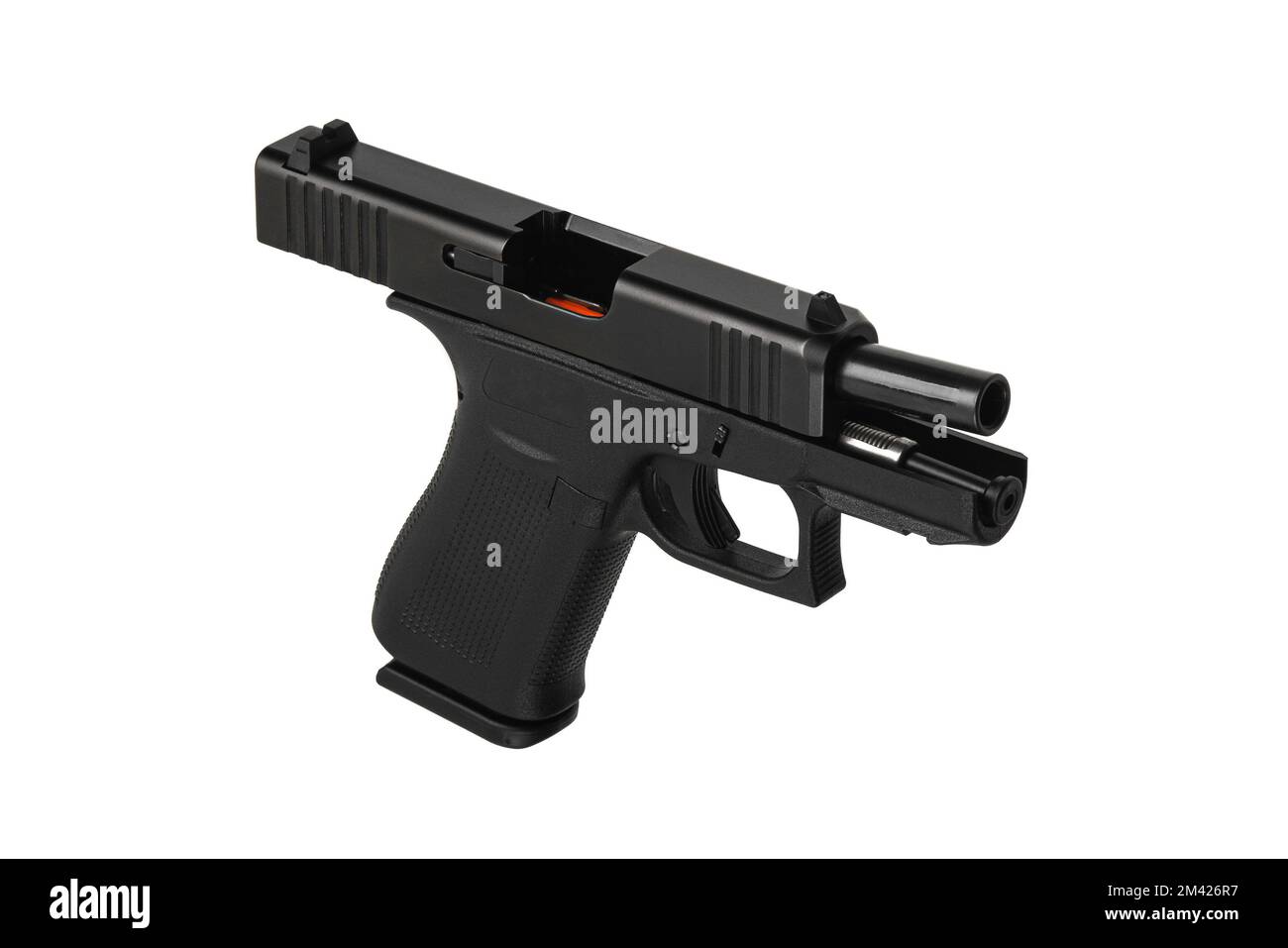 Modern semi-automatic pistol. A short-barreled weapon for self-defense ...