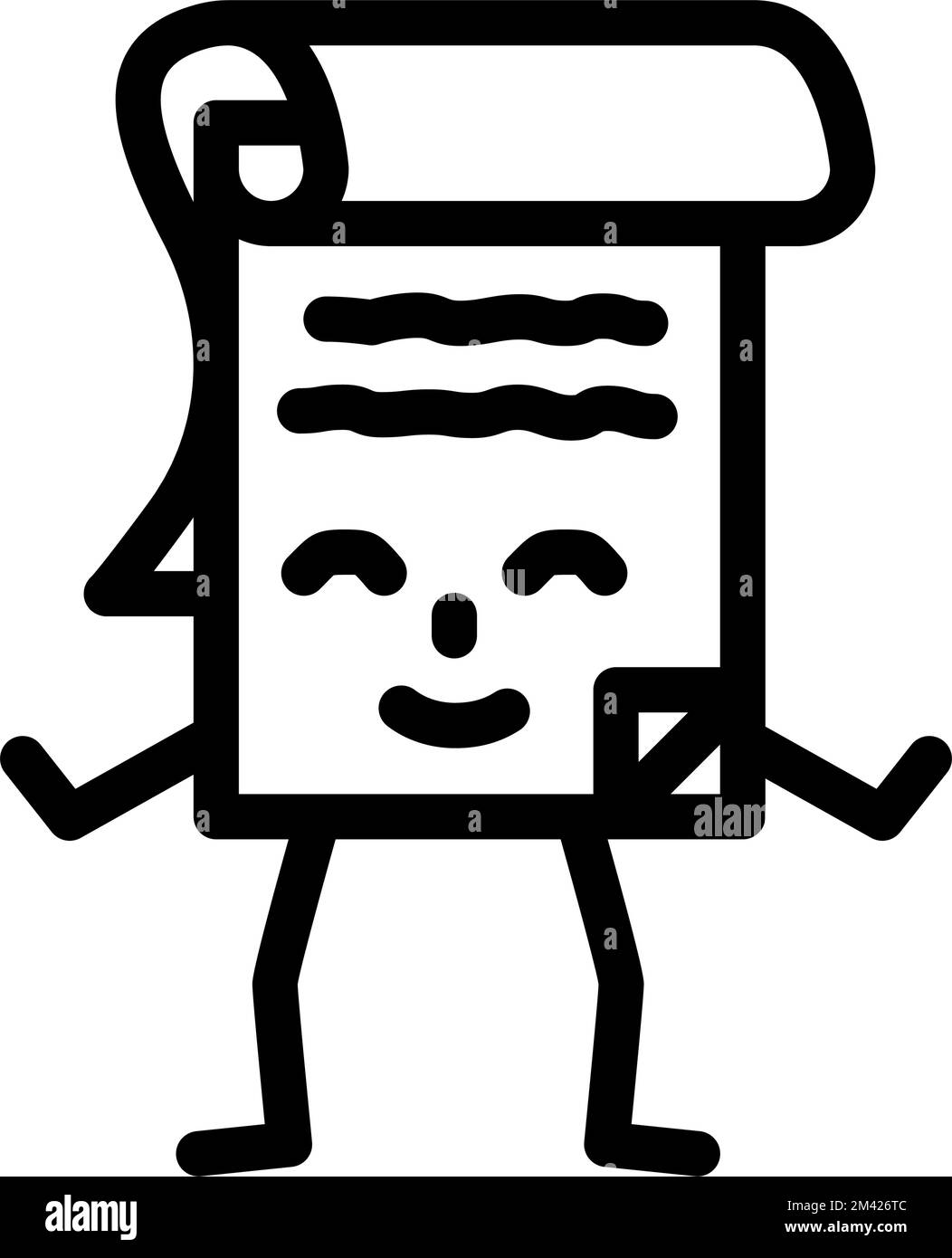 notebook stationery character line icon vector illustration Stock ...