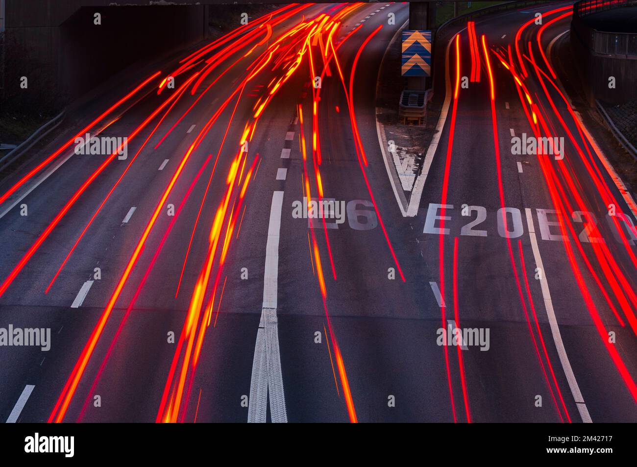 Light trails on motorway hi-res stock photography and images - Alamy