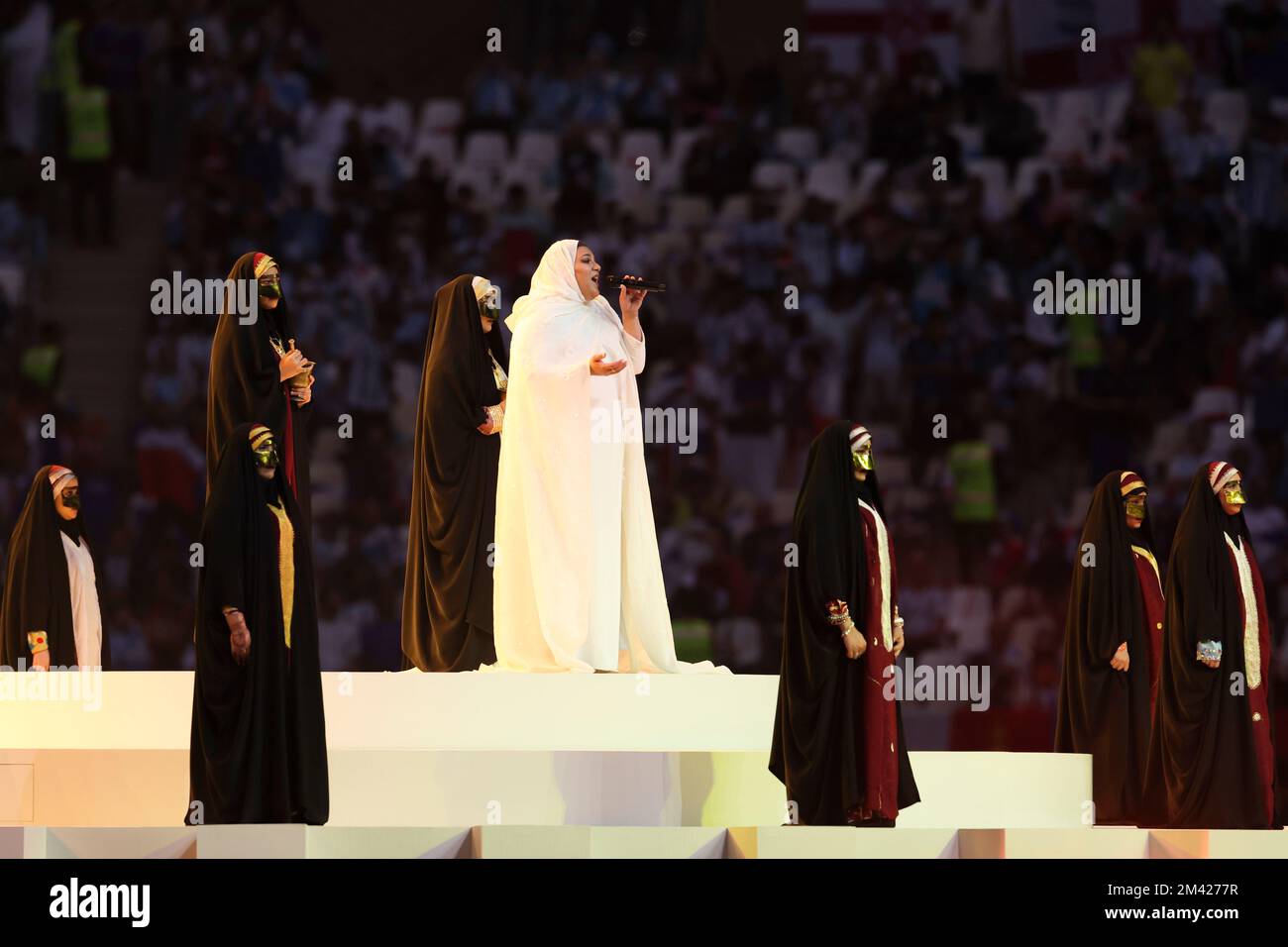 Lusail, Qatar. 18th Dec, 2022. Singer Aisha performs during the closing ...