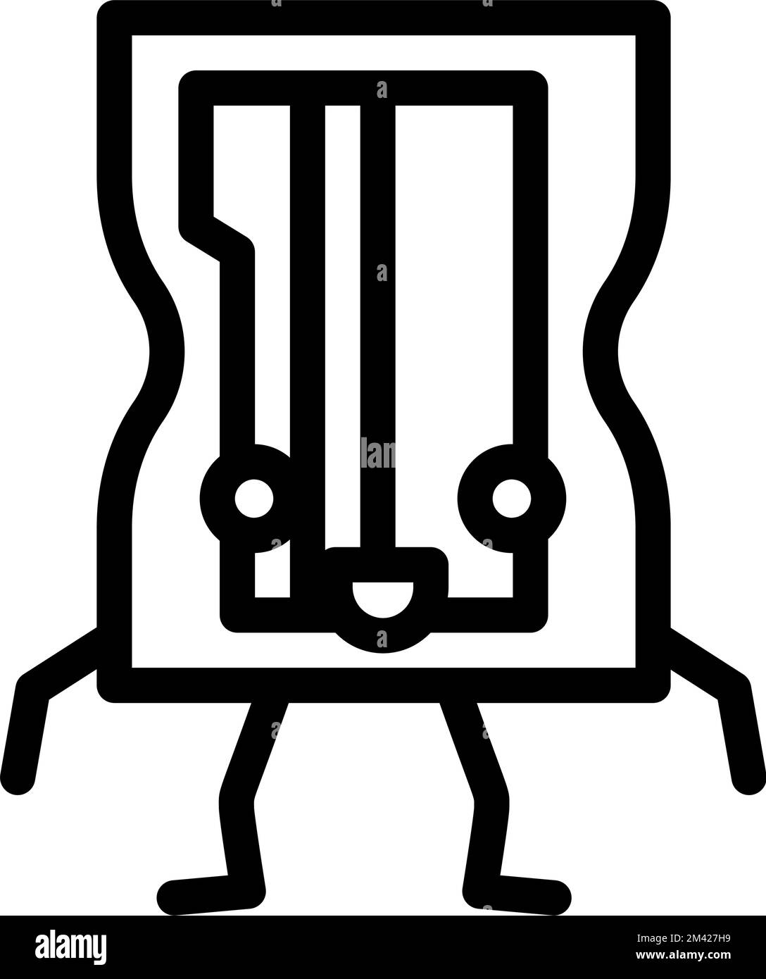 sharpener school character line icon vector illustration Stock Vector ...