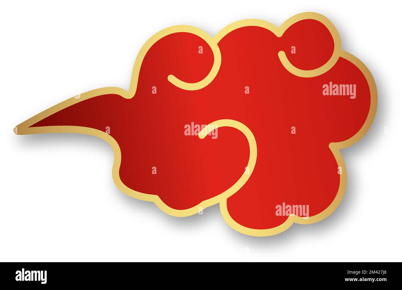 Chinese Lunar New Year cloud with shadow element. Suitable for concept ...