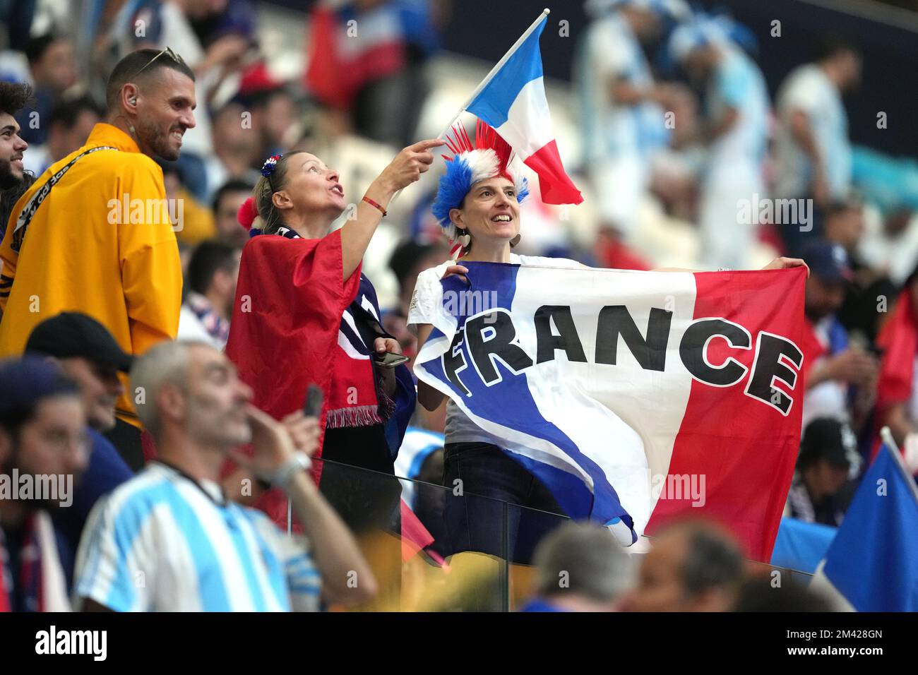 France fans before the FIFA World Cup final at Lusail Stadium, Qatar ...