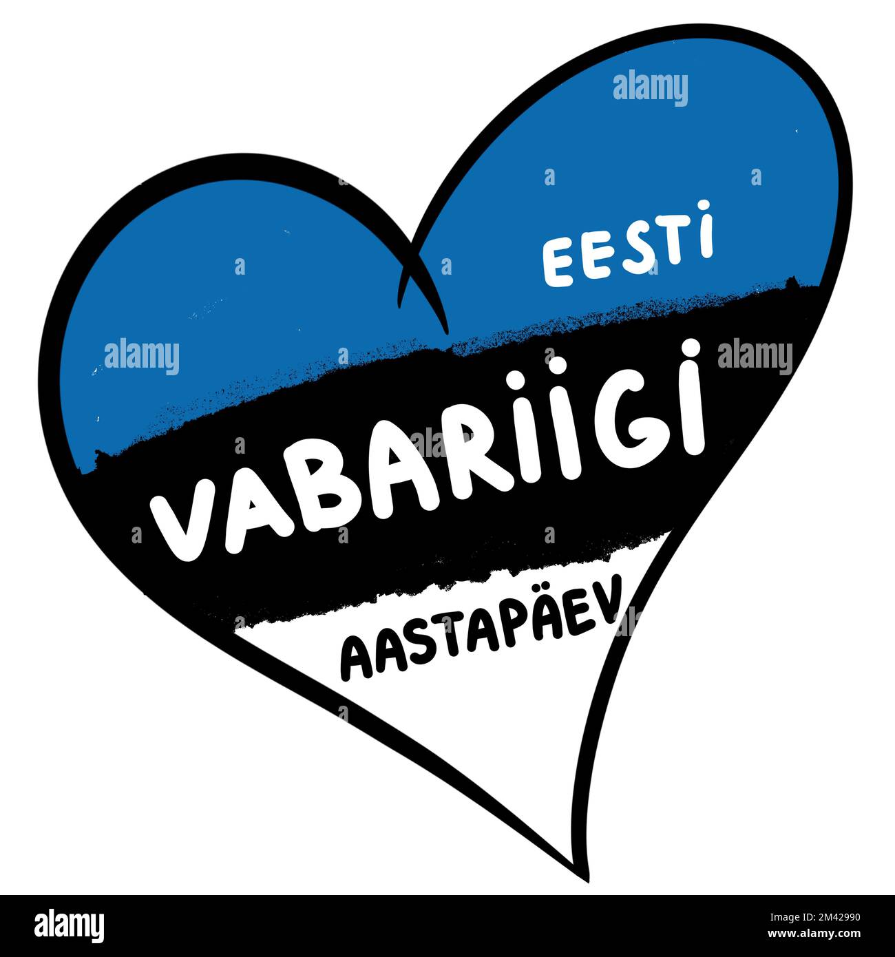 Hand drawn waving blue Cut Out Stock Images & Pictures - Alamy