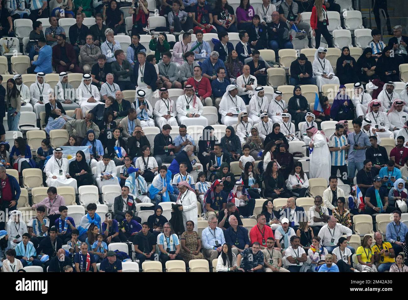 Empty seats prior to the start of the FIFA World Cup final at Lusail ...