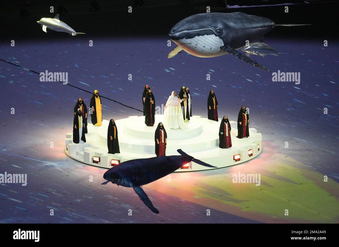 Lusail, Qatar. 18th Dec, 2022. Singer Aisha performs during the closing ...