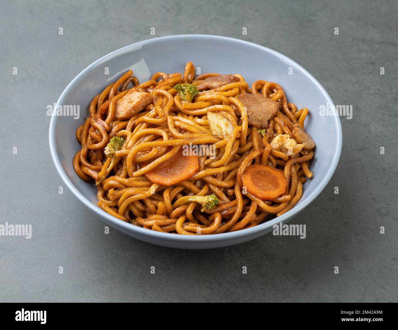 Yakisoba, traditional asian pasta with noodles, meat and vegetables ...