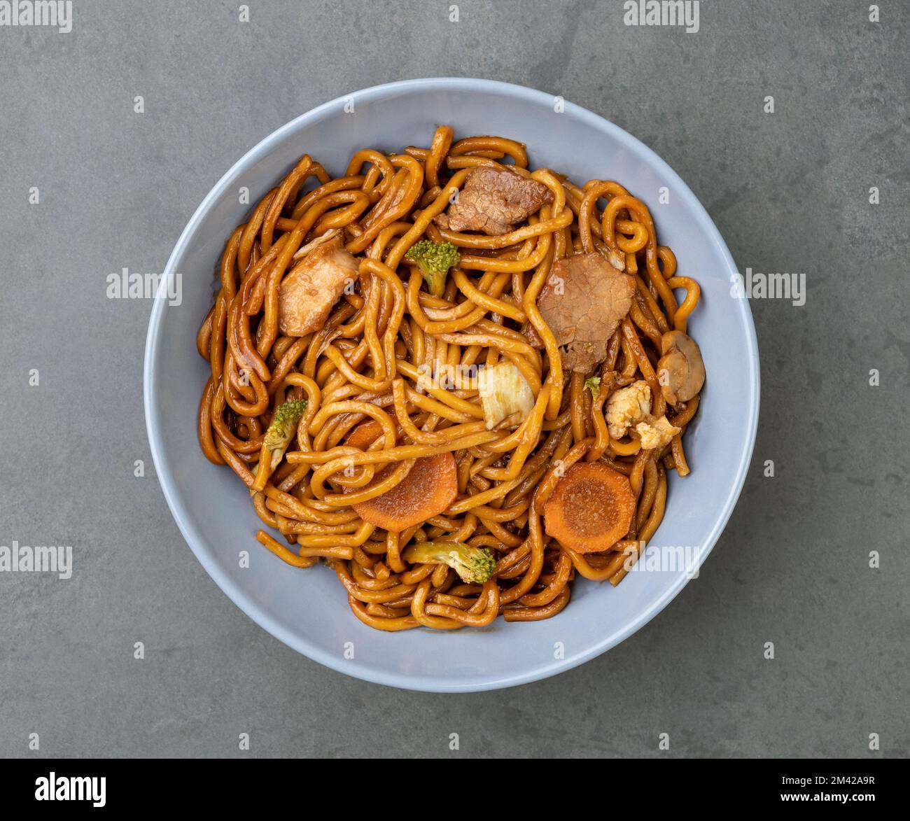 Yakisoba, traditional asian pasta with noodles, meat and vegetables ...
