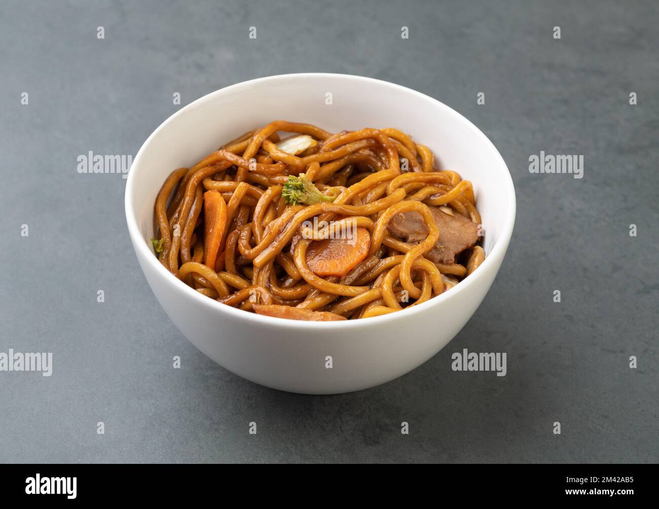 Yakisoba, traditional asian pasta with noodles, meat and vegetables ...