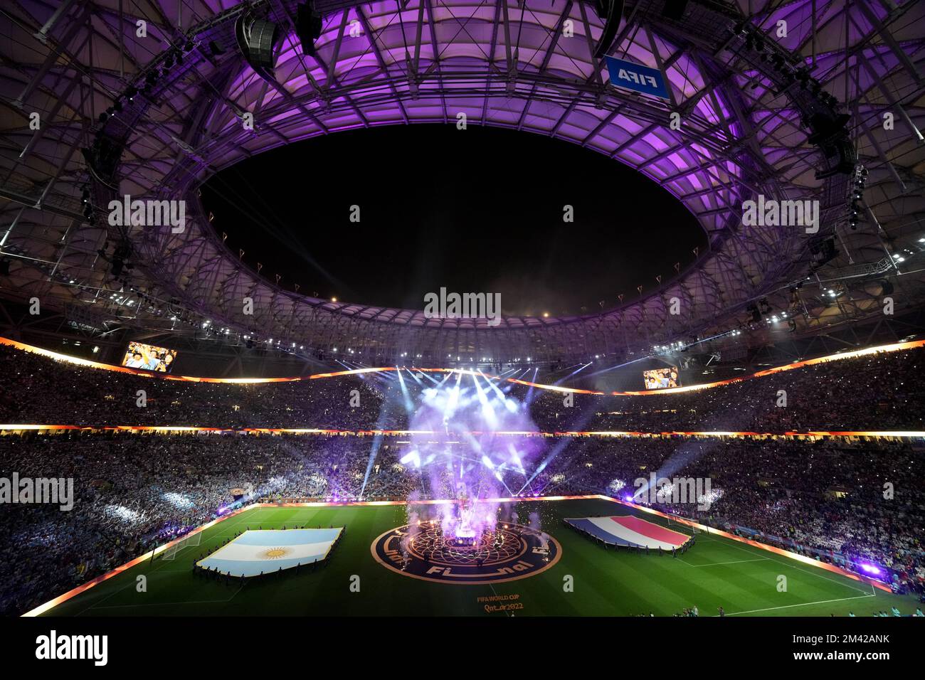 Pyrotechnics are set off prior to the FIFA World Cup final at Lusail ...