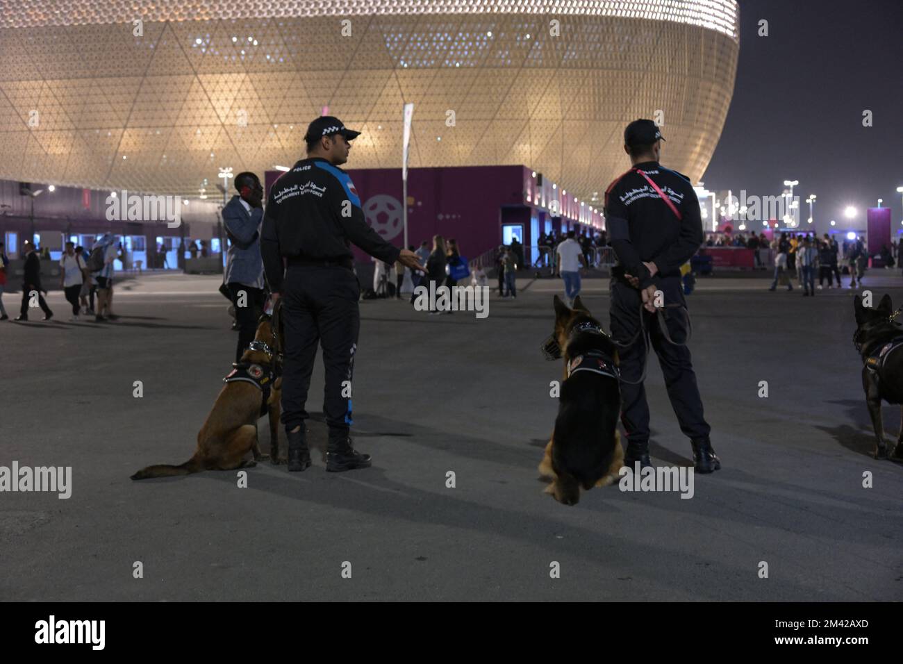 Doha, Qatar on December 18, 2022. Security forces patrol outside the ...