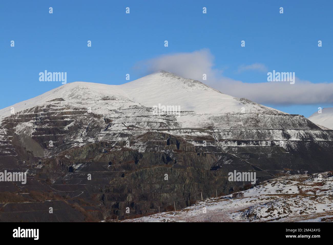 Snowdonia Snowdon winter wales Stock Photo - Alamy