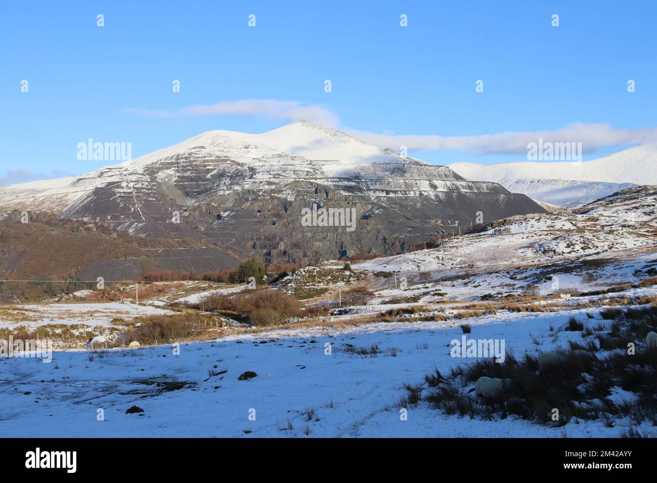 Snowdonia Snowdon winter wales Stock Photo - Alamy