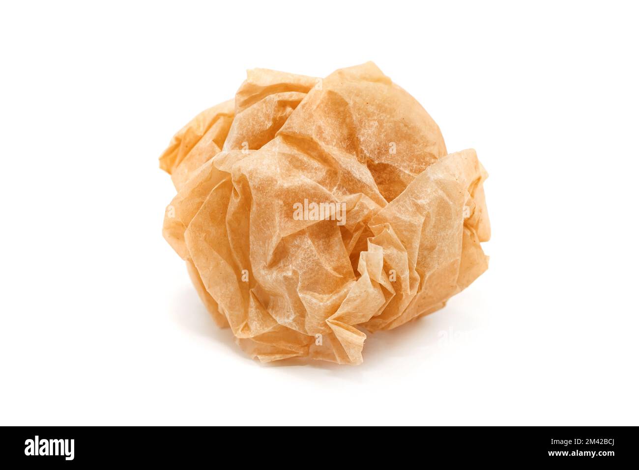 lump of crumpled brown Kraft paper isolated on a white background Stock ...