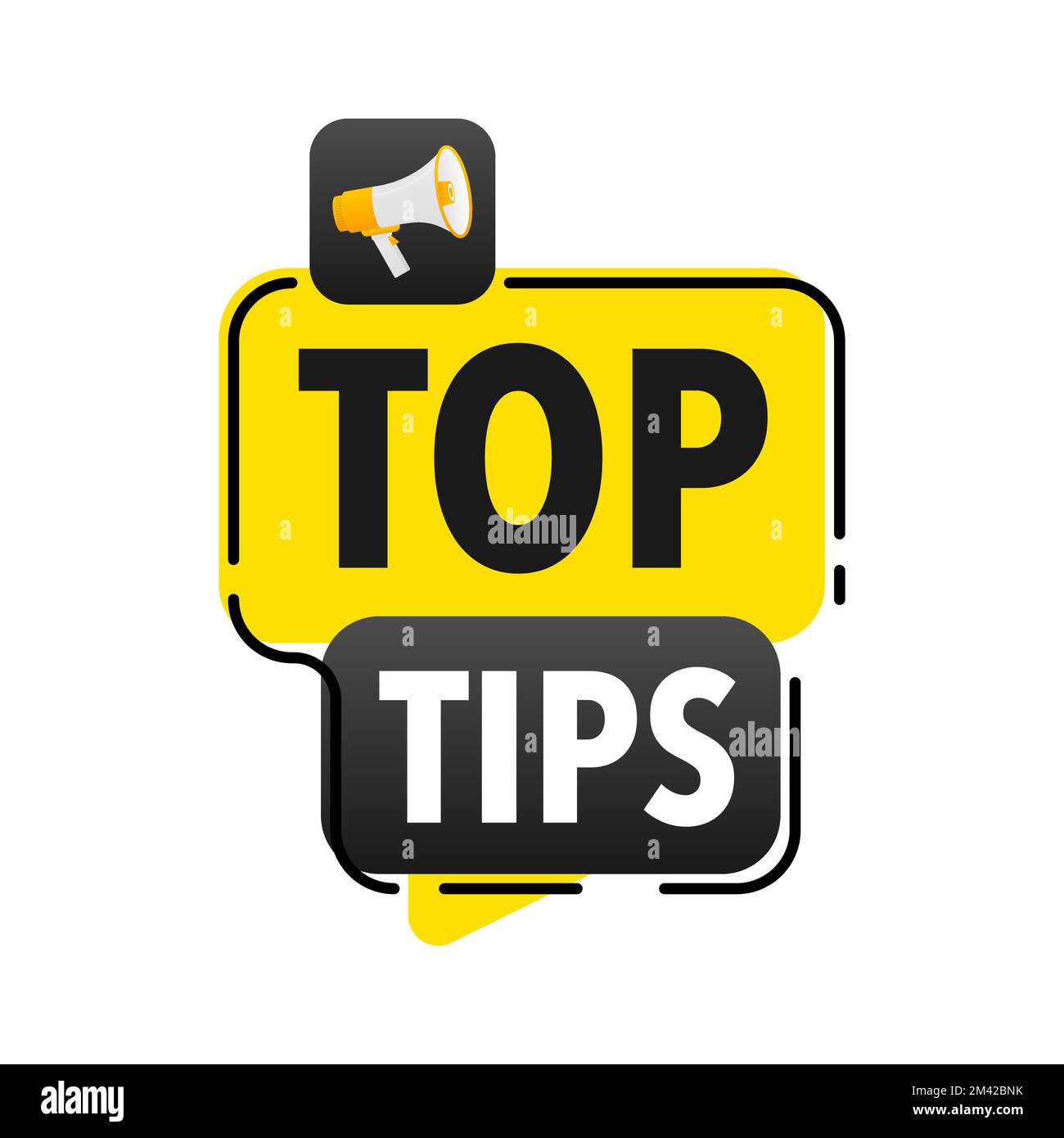 Megaphone banner text top tips hi-res stock photography and images - Alamy