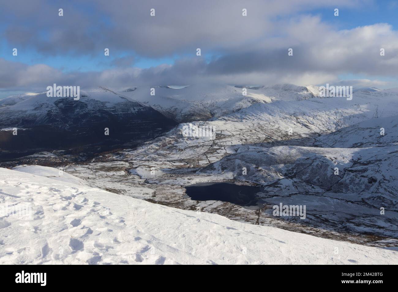 Snowdonia Snowdon winter wales Stock Photo - Alamy