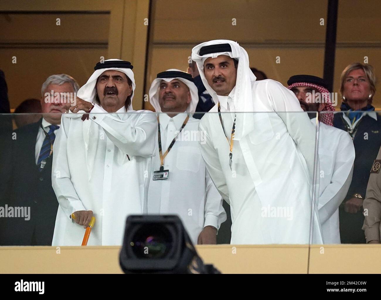 Former Emir of Qatar, Emir Sheikh Hamad Bin Khalifa Al Thani alongside ...
