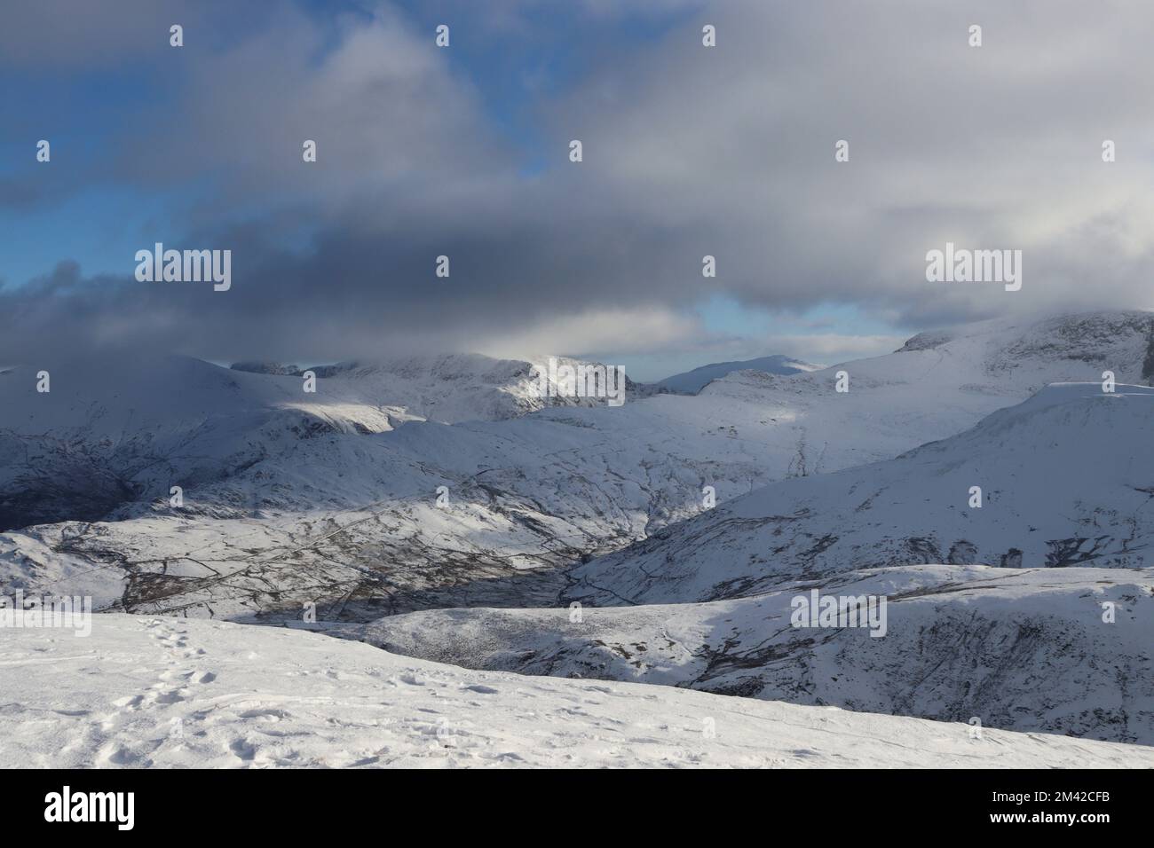 Snowdonia Snowdon winter wales Stock Photo - Alamy