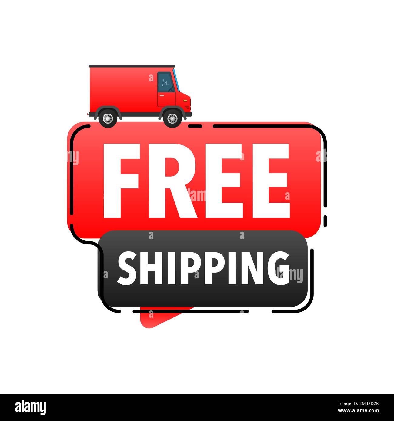 Free shipping delivery. Advertisement Label. Badge with truck Stock ...