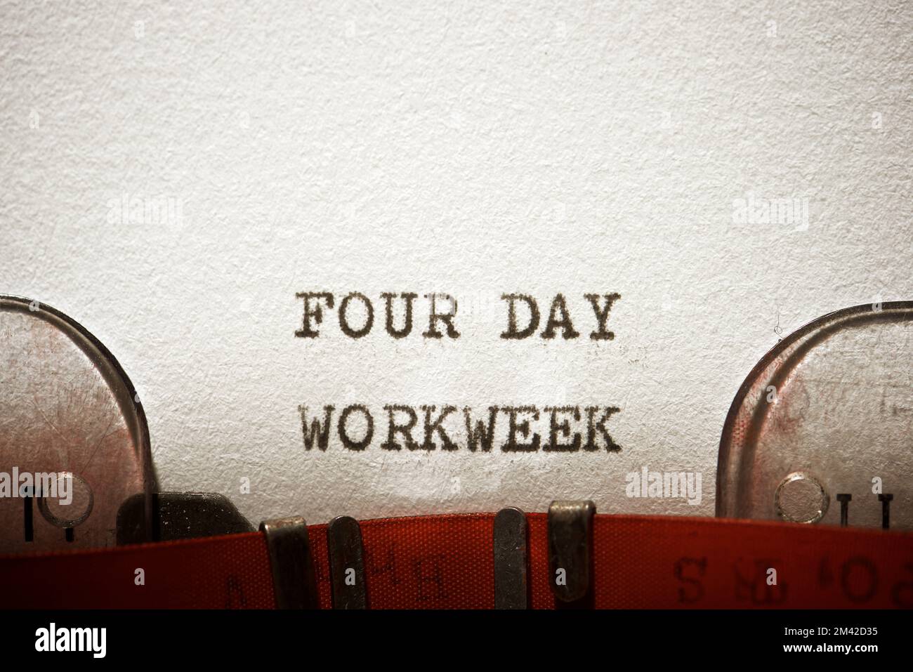 Four day workweek phrase written with a typewriter Stock Photo - Alamy