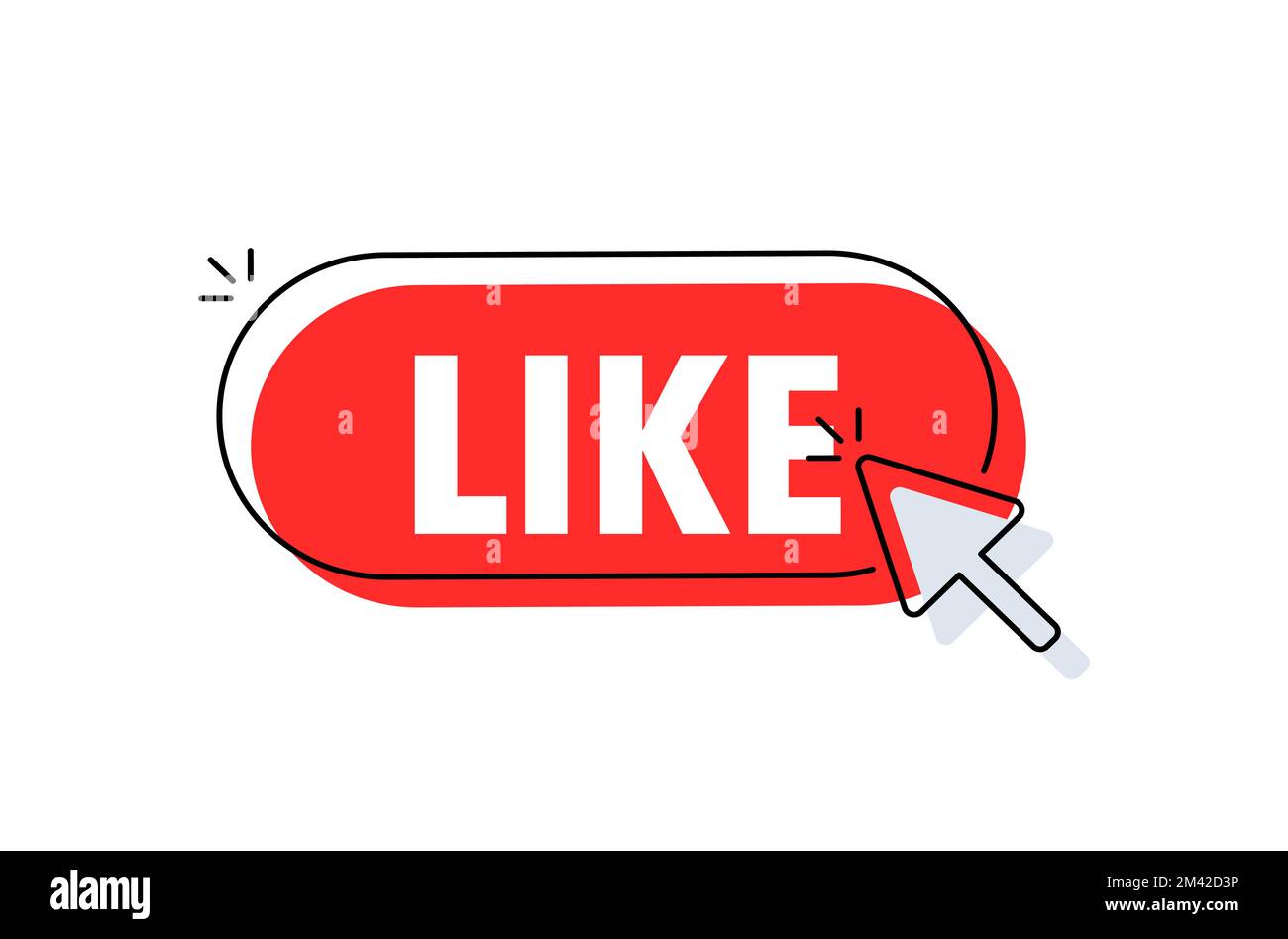 Like button with cursor. Pointer click. Vector web button Stock Vector Image & Art - Alamy