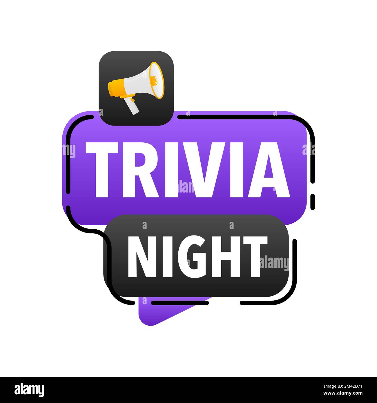 Trivia Night Announcement Megaphone Label Loudspeaker Speech Bubble Stock Vector Image And Art