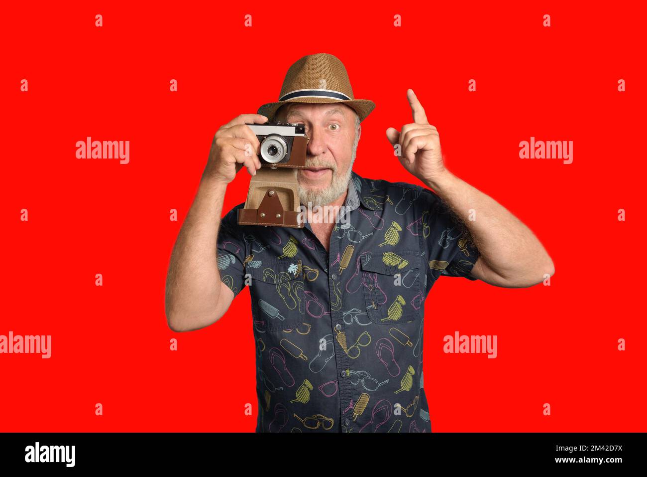 Male tourist wearing camera hi-res stock photography and images - Alamy