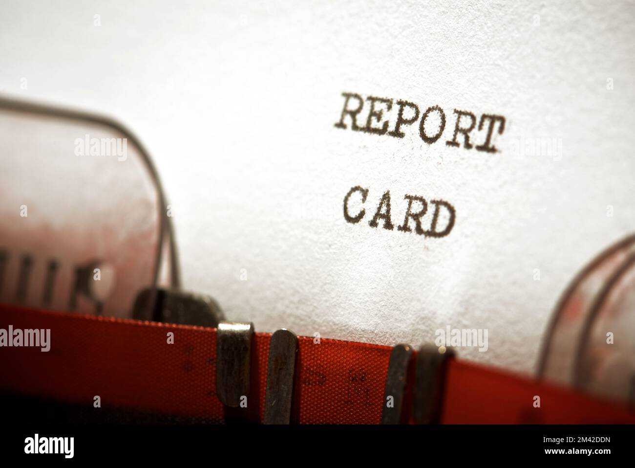 Report card phrase written with a typewriter Stock Photo - Alamy