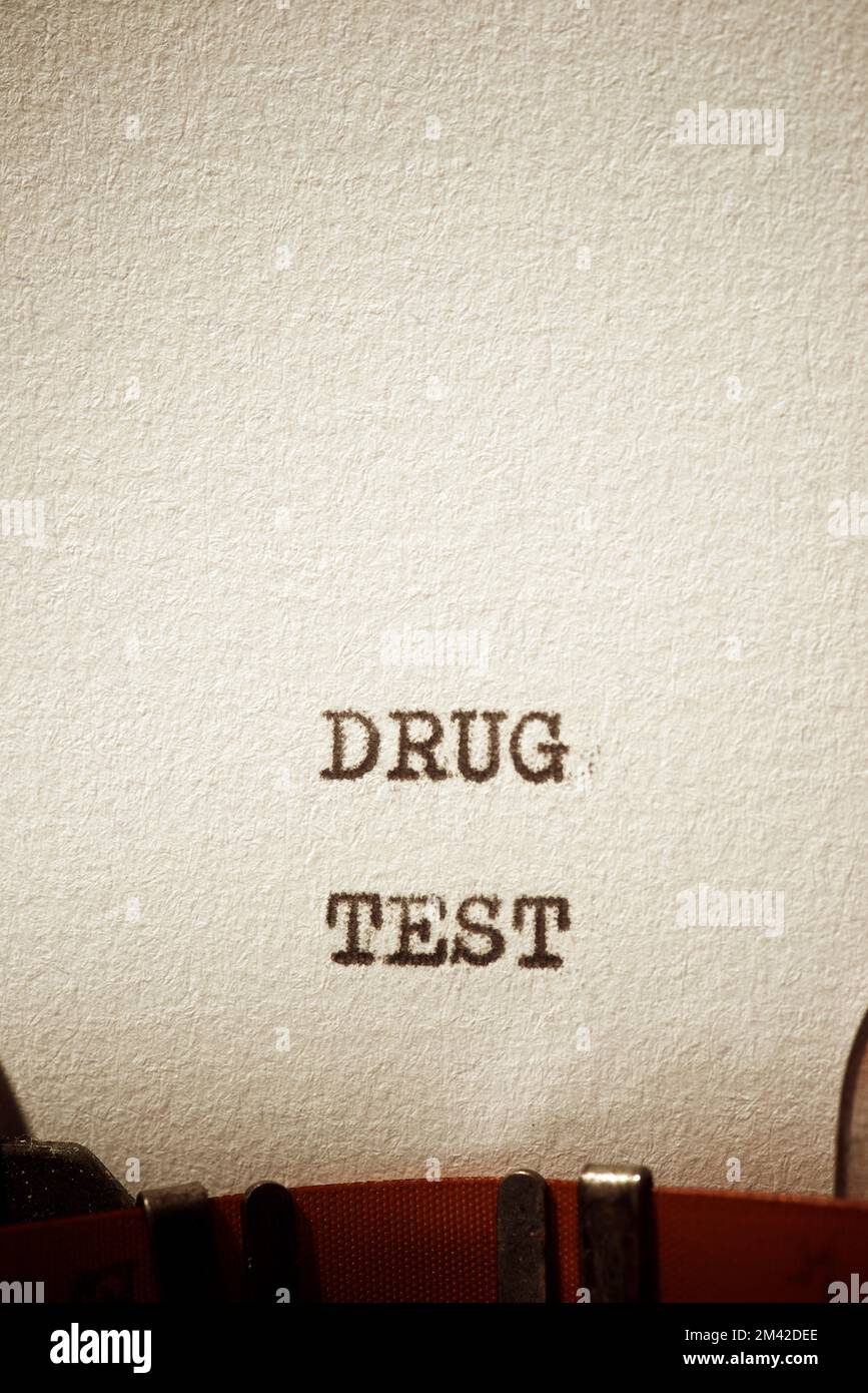 Drug test phrase written with a typewriter Stock Photo - Alamy