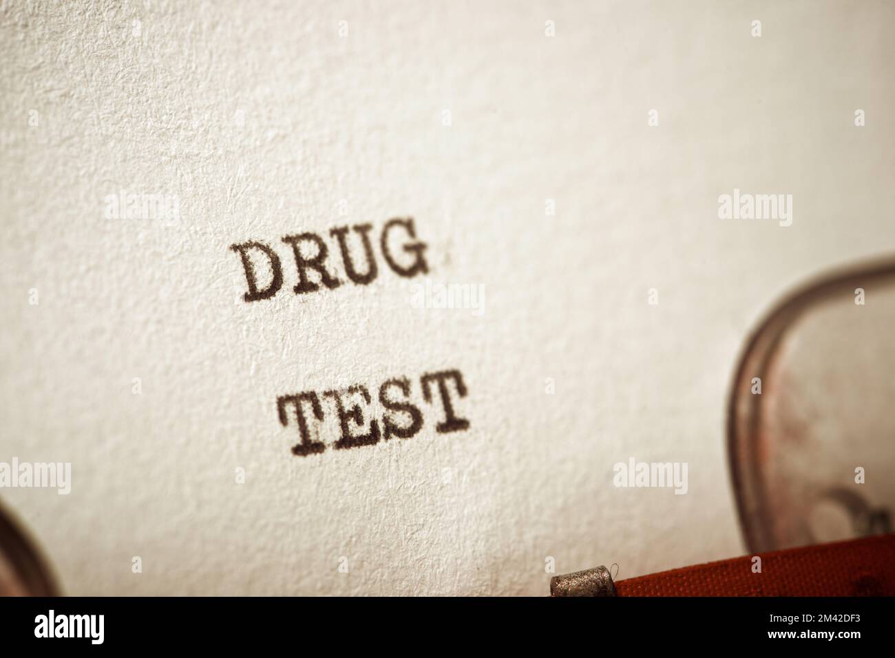 Drug test phrase written with a typewriter Stock Photo - Alamy