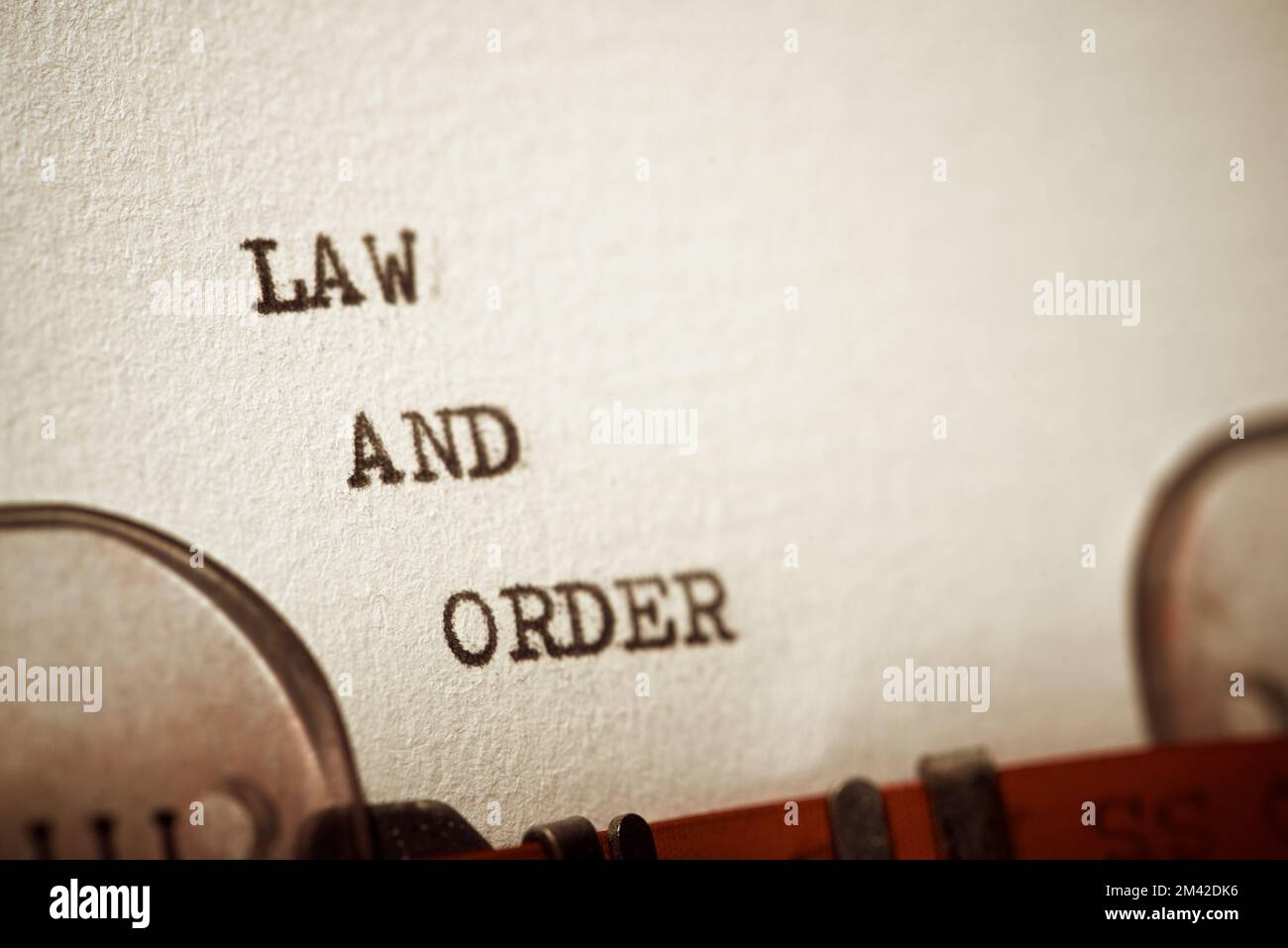 Law and order phrase written with a typewriter Stock Photo - Alamy